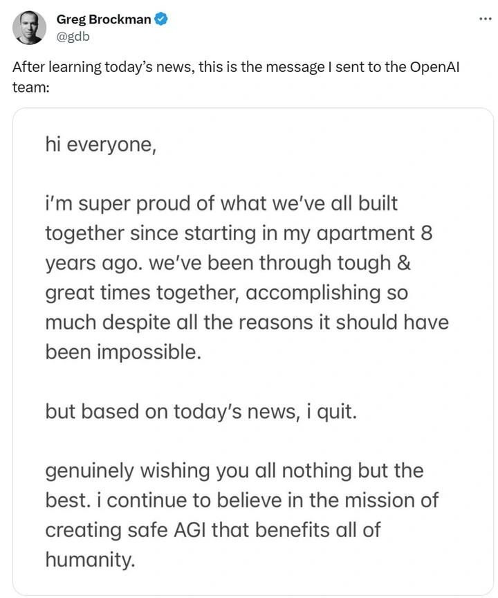 Philip Fung on LinkedIn: Greg Brockman, OpenAI President, quits after ... Philip Fung on LinkedIn: Greg Brockman, OpenAI President, quits after ...