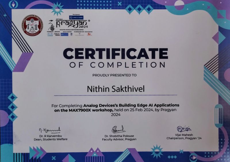 Nithin Sakthivel on LinkedIn: #edgeai #workshop #analogdevices #nittrichy Nithin Sakthivel on LinkedIn: #edgeai #workshop #analogdevices #nittrichy