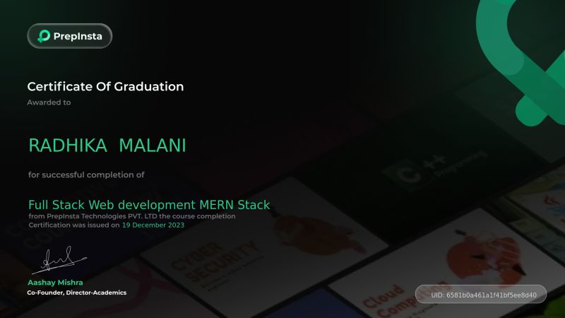 Radhika Malani on LinkedIn: #mernstack #webdevelopment #codingskill Radhika Malani on LinkedIn: #mernstack #webdevelopment #codingskill