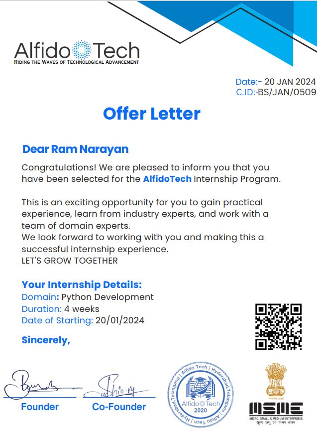 #alfidotech #pythondeveloper | ram narayan #alfidotech #pythondeveloper | ram narayan