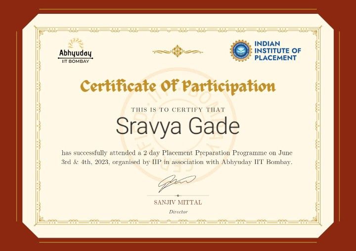 Sravya Gade on LinkedIn: #thankyou #participation #iitbombay # ... Sravya Gade on LinkedIn: #thankyou #participation #iitbombay # ...