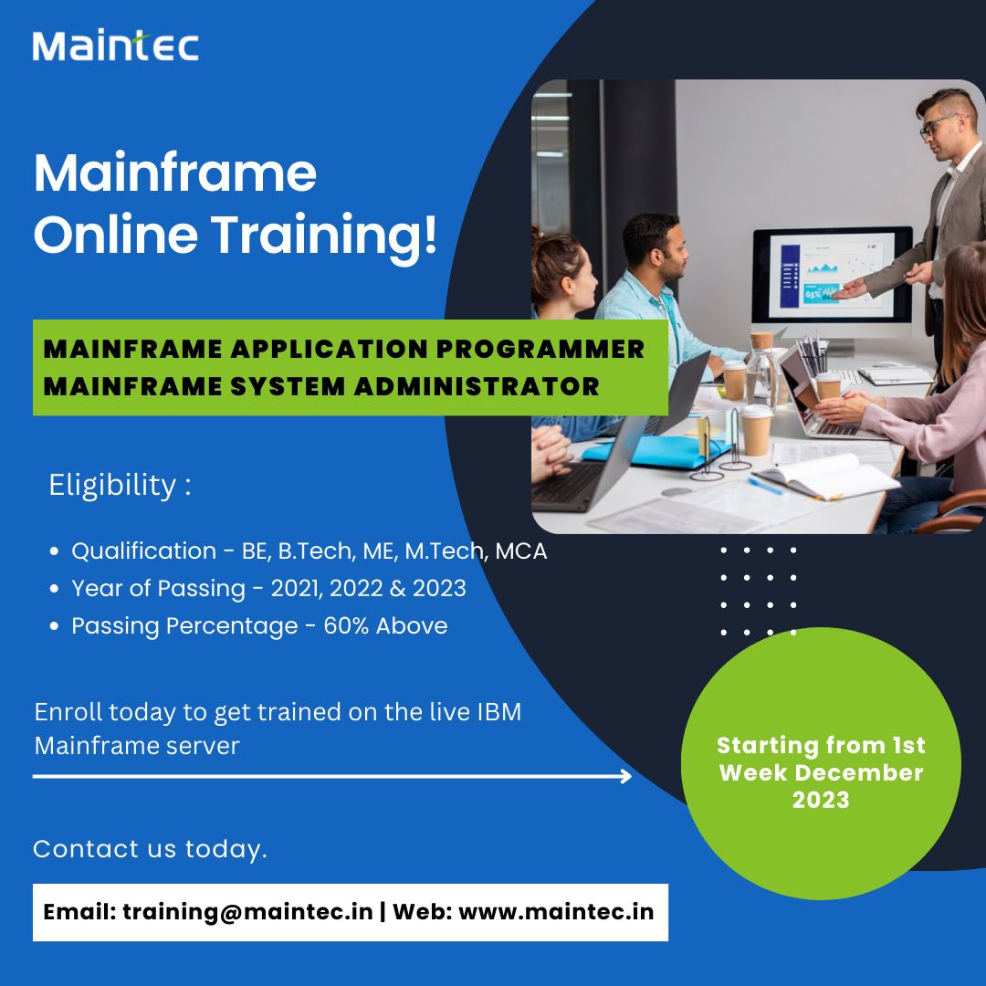 Maintec Technologies - India on LinkedIn: #mainframe # ... Maintec Technologies - India on LinkedIn: #mainframe # ...