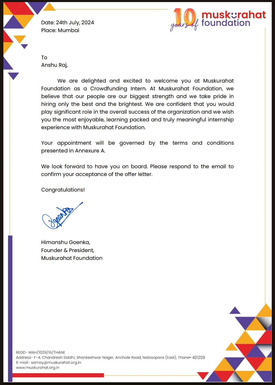 Anshu Raj on LinkedIn: #crowdfunding #internship Anshu Raj on LinkedIn: #crowdfunding #internship
