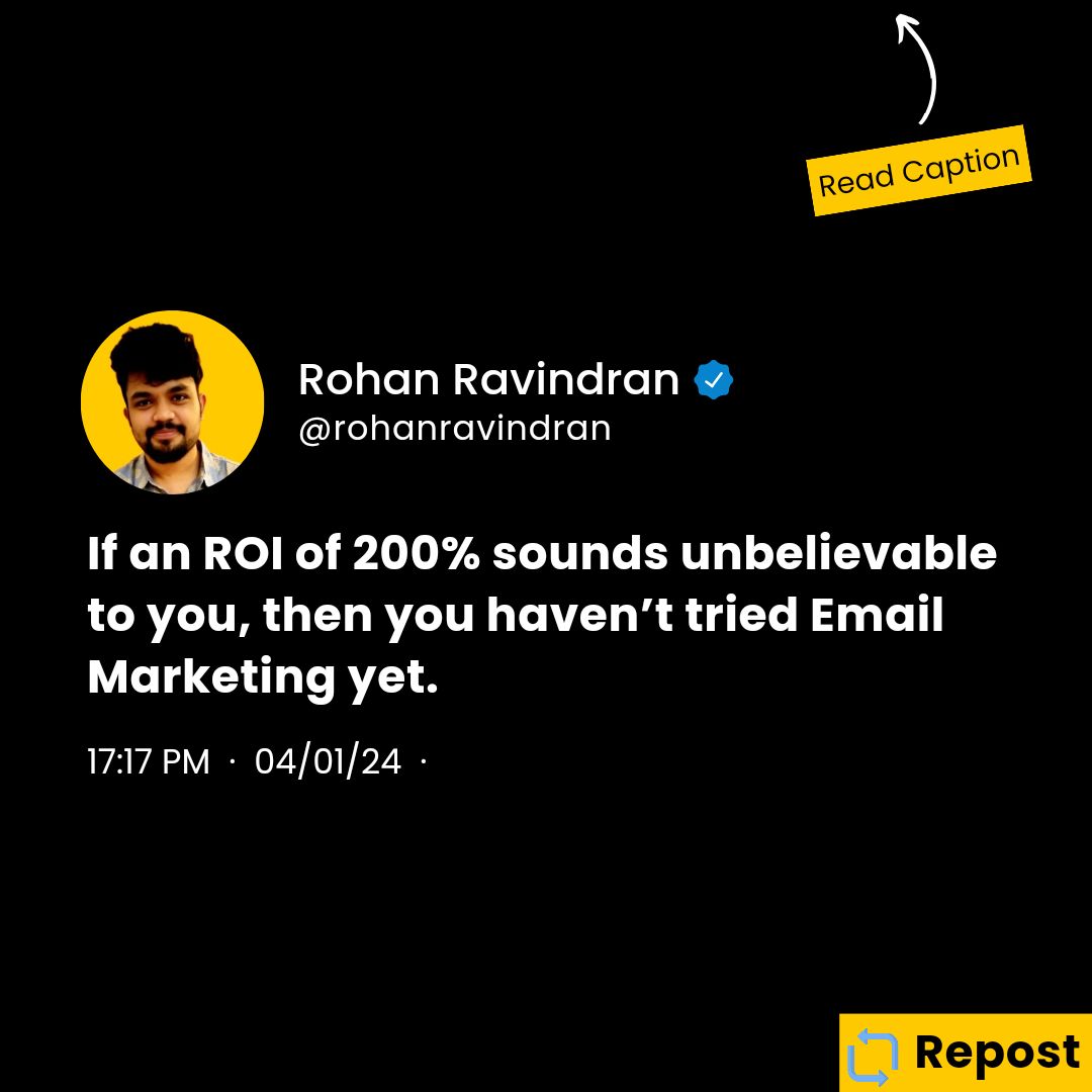 Rohan Ravindran on LinkedIn: If I had to pick between email marketing ... Rohan Ravindran on LinkedIn: If I had to pick between email marketing ...