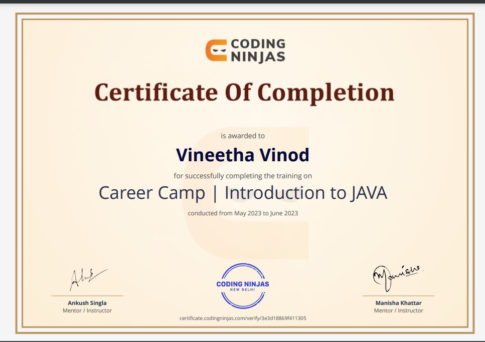 #coding #javaprogramming #fullstackdeveloper | Vineetha Vinod #coding #javaprogramming #fullstackdeveloper | Vineetha Vinod
