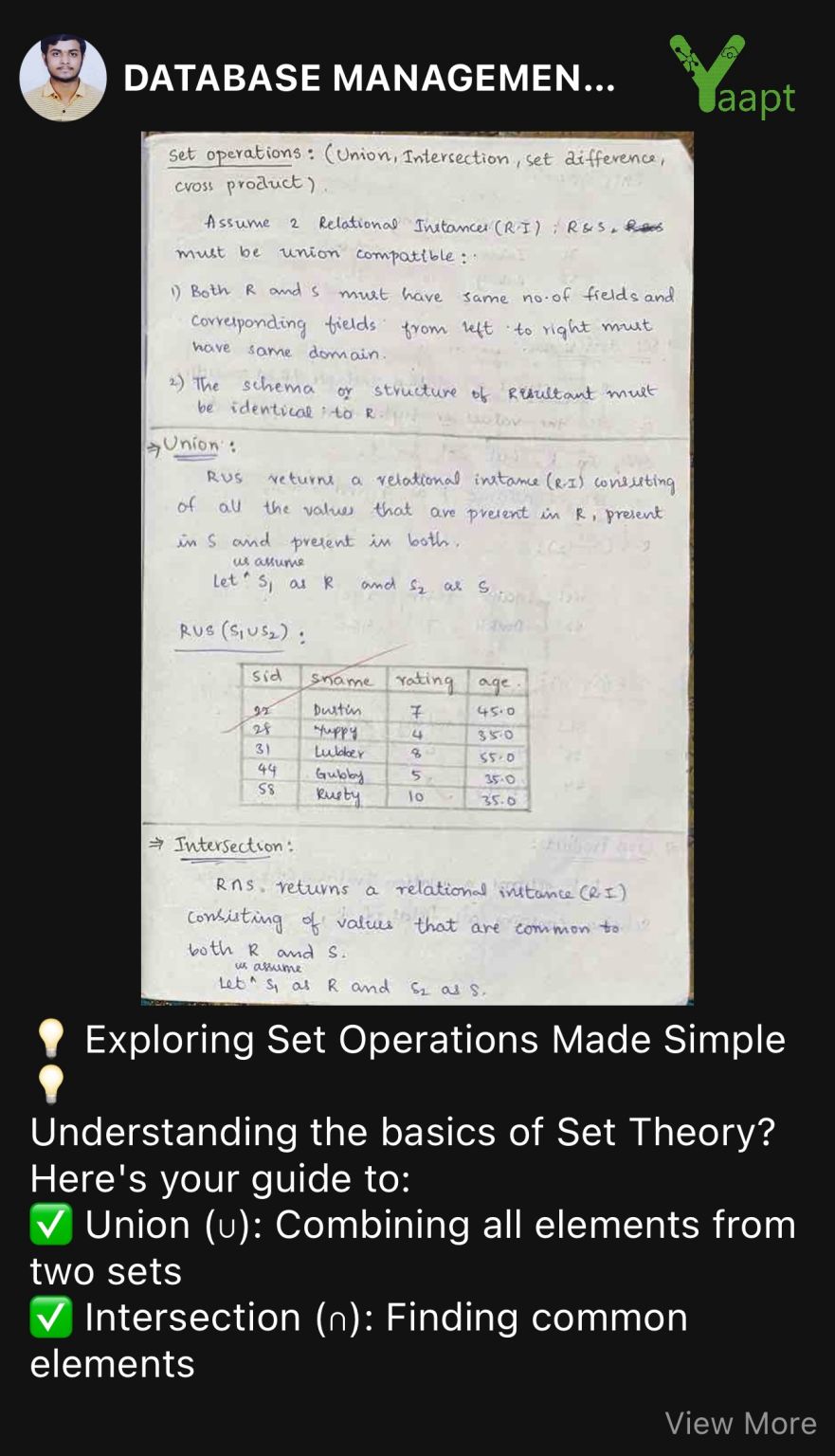 Sonti Vivek Sai on LinkedIn: #learntogether #dbms #setoperators # ... Sonti Vivek Sai on LinkedIn: #learntogether #dbms #setoperators # ...