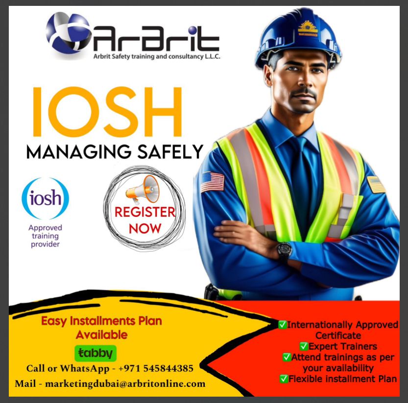 Afshan Arbrit on LinkedIn: #iosh #managingsafely #workplacesafety # ... Afshan Arbrit on LinkedIn: #iosh #managingsafely #workplacesafety # ...