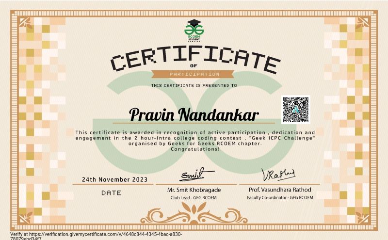 Pravin Nandankar on LinkedIn: #icpc #codingcontest #geeksforgeek # ... Pravin Nandankar on LinkedIn: #icpc #codingcontest #geeksforgeek # ...