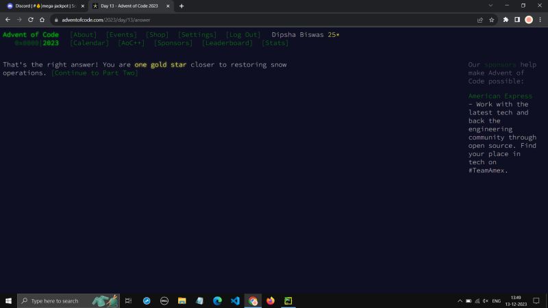Dipsha Biswas on LinkedIn: #scalerdiscord #adventofcode Dipsha Biswas on LinkedIn: #scalerdiscord #adventofcode