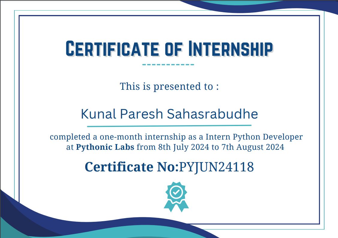Kunal Sahasrabudhe on LinkedIn: #internship #python #coding # ... Kunal Sahasrabudhe on LinkedIn: #internship #python #coding # ...