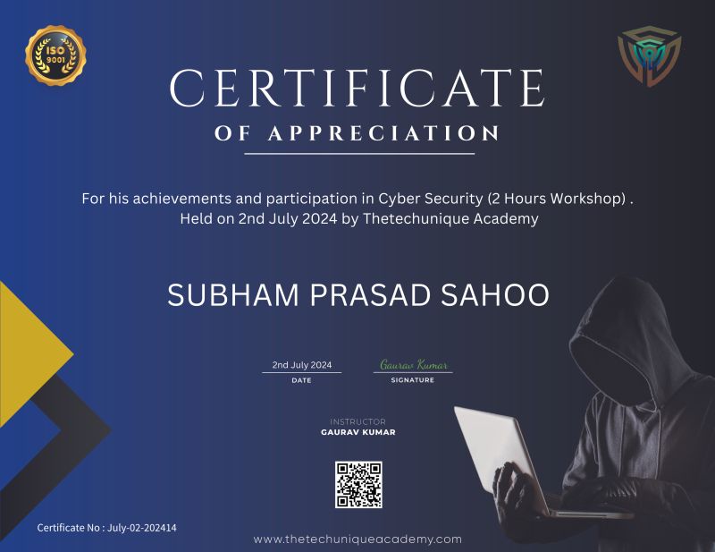 Subham Sahoo on LinkedIn: techunique academy cyber Subham Sahoo on LinkedIn: techunique academy cyber