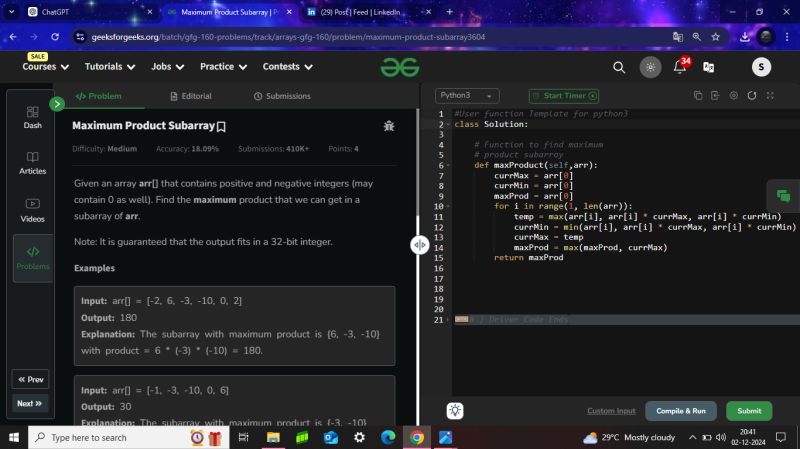 Santhiya S on LinkedIn: #gfg160 #problemsolving #dsa #codingchallenge # ... Santhiya S on LinkedIn: #gfg160 #problemsolving #dsa #codingchallenge # ...
