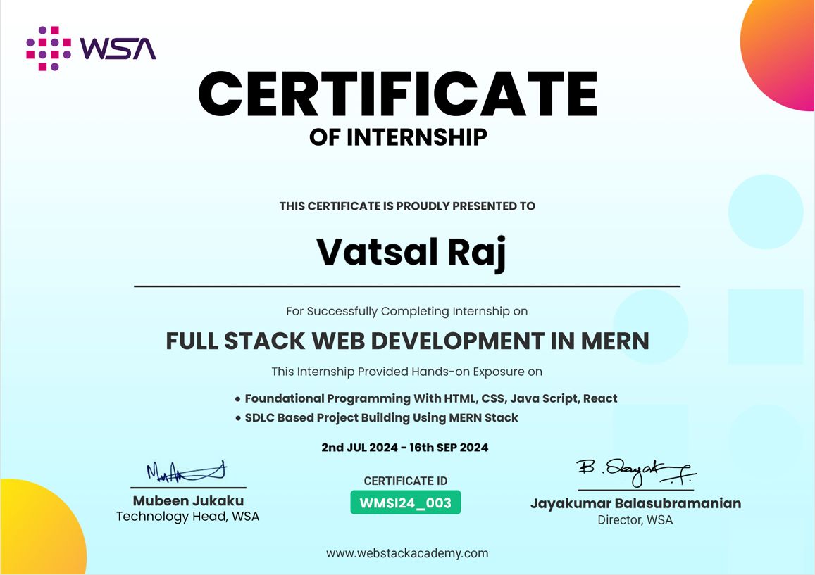 Vatsal Raj on LinkedIn: #fullstackdevelopment #mern #webdevelopment # ... Vatsal Raj on LinkedIn: #fullstackdevelopment #mern #webdevelopment # ...