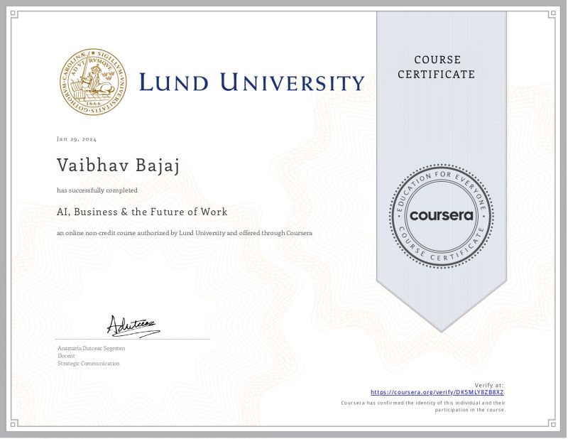 Completed a certificate program on AI for business | Vaibhav bajaj ... Completed a certificate program on AI for business | Vaibhav bajaj ...