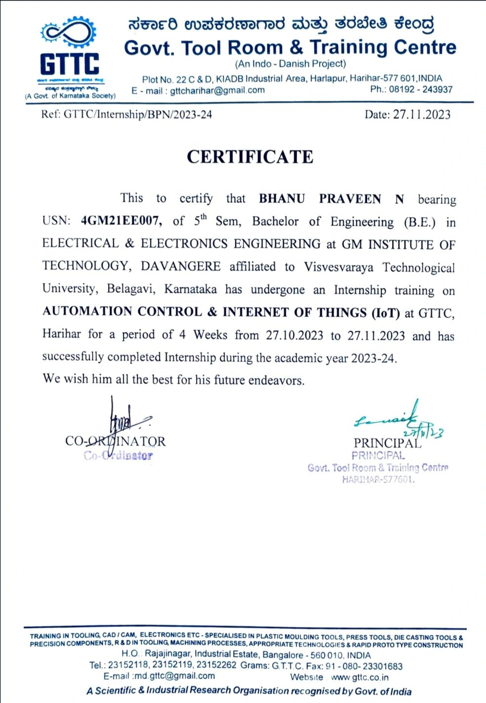 Bhanu Praveen N on LinkedIn: #internship #engineering #iot #automation ... Bhanu Praveen N on LinkedIn: #internship #engineering #iot #automation ...