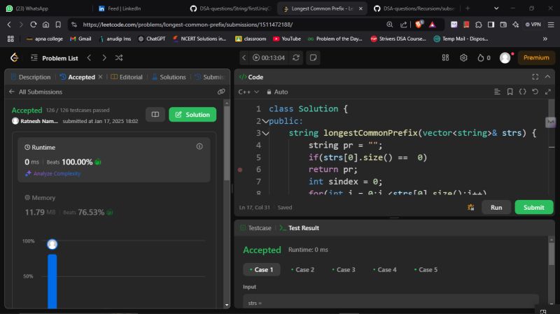 Ratnesh Namdeo on LinkedIn: 🔍 Solved LeetCode Problem: Longest Common ... Ratnesh Namdeo on LinkedIn: 🔍 Solved LeetCode Problem: Longest Common ...