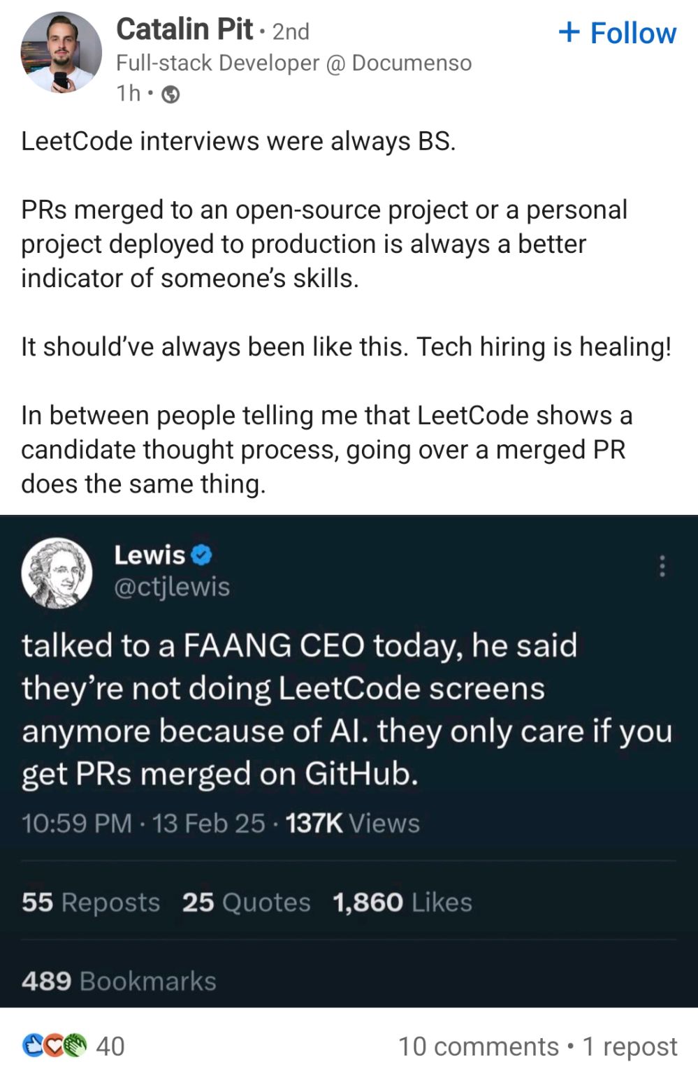 This is the way... LeetCode is garbage... show me your… | Mike Schoonover This is the way... LeetCode is garbage... show me your… | Mike Schoonover