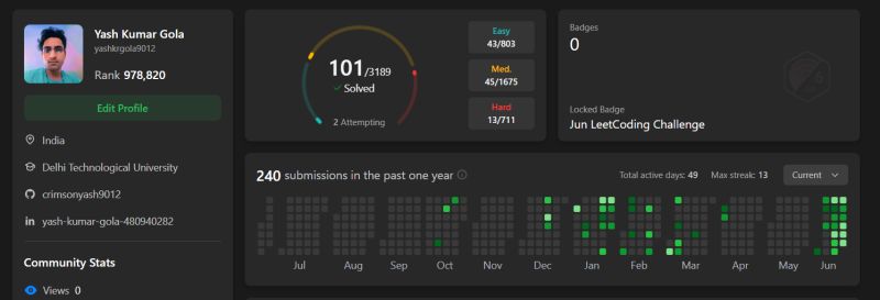 Solved 100+ problems on LeetCode! | Yash Kumar Gola posted on the topic ... Solved 100+ problems on LeetCode! | Yash Kumar Gola posted on the topic ...