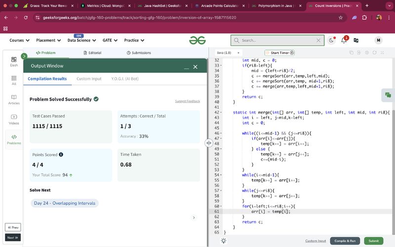 #100daysofcode #dsa #geeksforgeeks #codingjourney #sorting #mergesort ... #100daysofcode #dsa #geeksforgeeks #codingjourney #sorting #mergesort ...