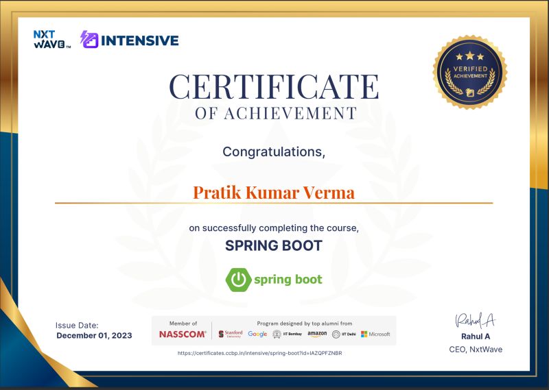 Pratik Verma on LinkedIn: #nxtwave #ccbp #ccbpian Pratik Verma on LinkedIn: #nxtwave #ccbp #ccbpian