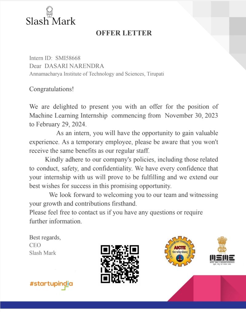 Narendra Dasari on LinkedIn: #aicte #slashmark #aicte #machinelearning Narendra Dasari on LinkedIn: #aicte #slashmark #aicte #machinelearning