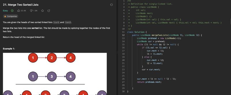 Day31 of #100daysofcodechallenge: Merge Two Sorted List | Akash ... Day31 of #100daysofcodechallenge: Merge Two Sorted List | Akash ...