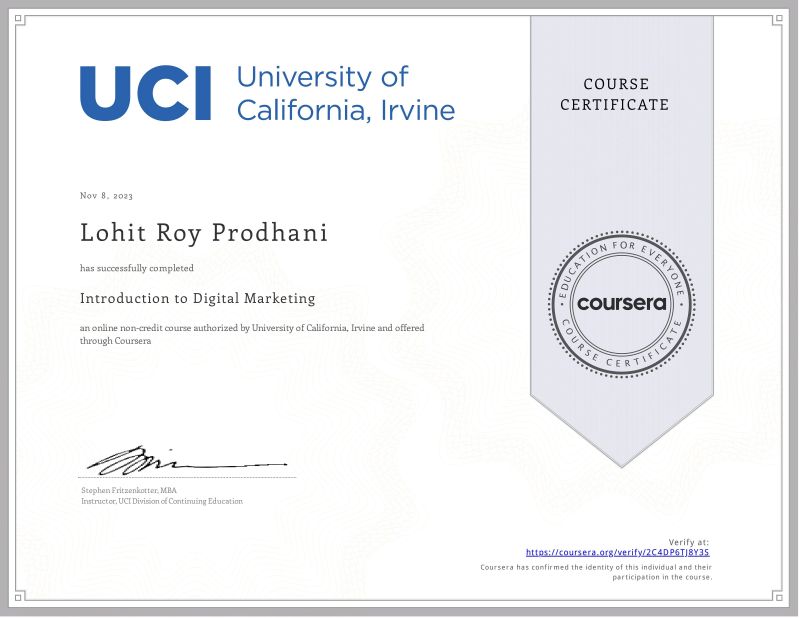 Lohit Roy Prodhani on LinkedIn: #coursera Lohit Roy Prodhani on LinkedIn: #coursera