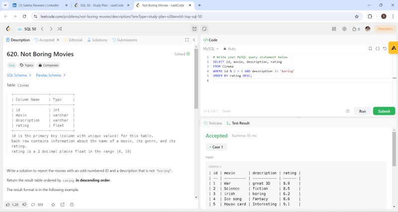 Saleha Parween on LinkedIn: 🔍 #Day_15: #SQL Challenge Progress From # ... Saleha Parween on LinkedIn: 🔍 #Day_15: #SQL Challenge Progress From # ...