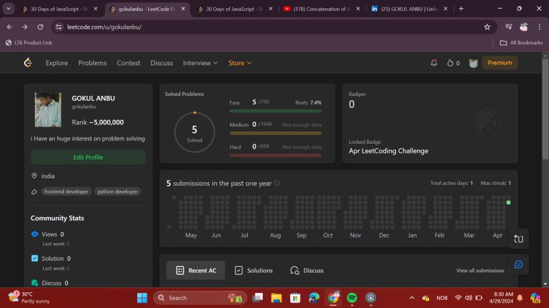 #leetcode #codingadventure #eternallearning | GOKUL ANBU #leetcode #codingadventure #eternallearning | GOKUL ANBU