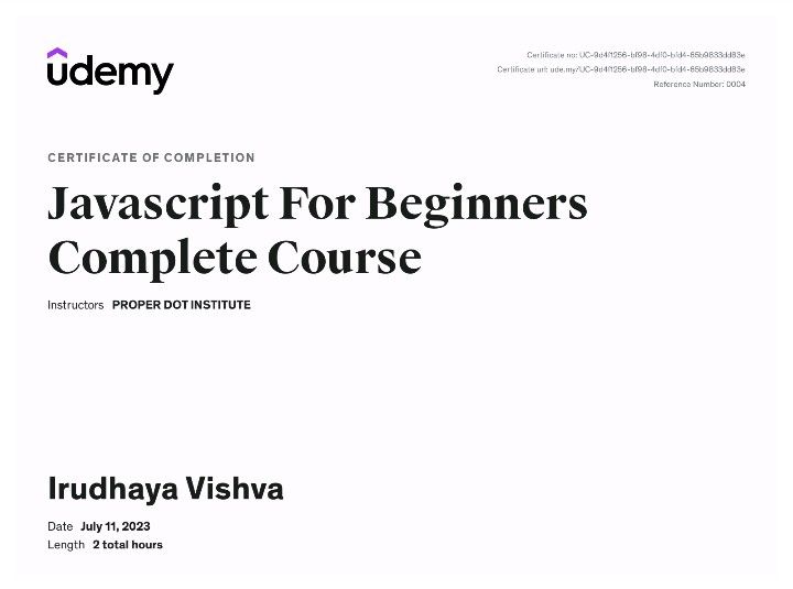 Irudhaya Vishva on LinkedIn: #javascriptlearning #javascript Irudhaya Vishva on LinkedIn: #javascriptlearning #javascript