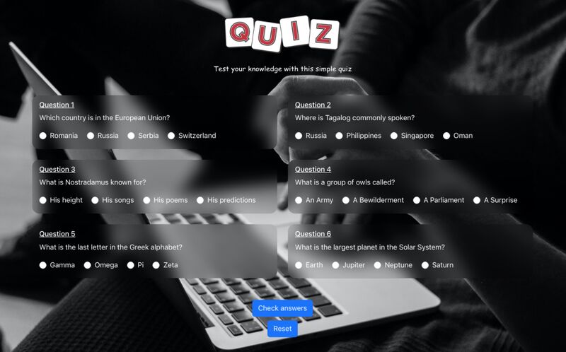 Completed a quiz app using radio buttons | Giuseppina Sayan posted on ... Completed a quiz app using radio buttons | Giuseppina Sayan posted on ...