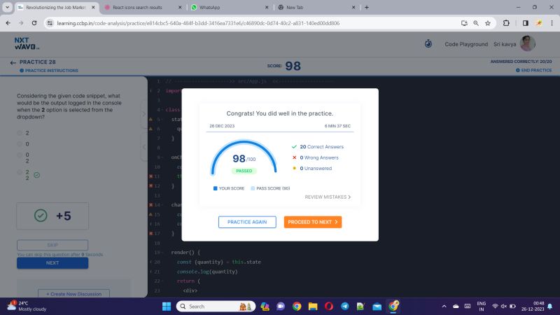 Sri Kavya Takuru on LinkedIn: #day150 #reactjs Sri Kavya Takuru on LinkedIn: #day150 #reactjs