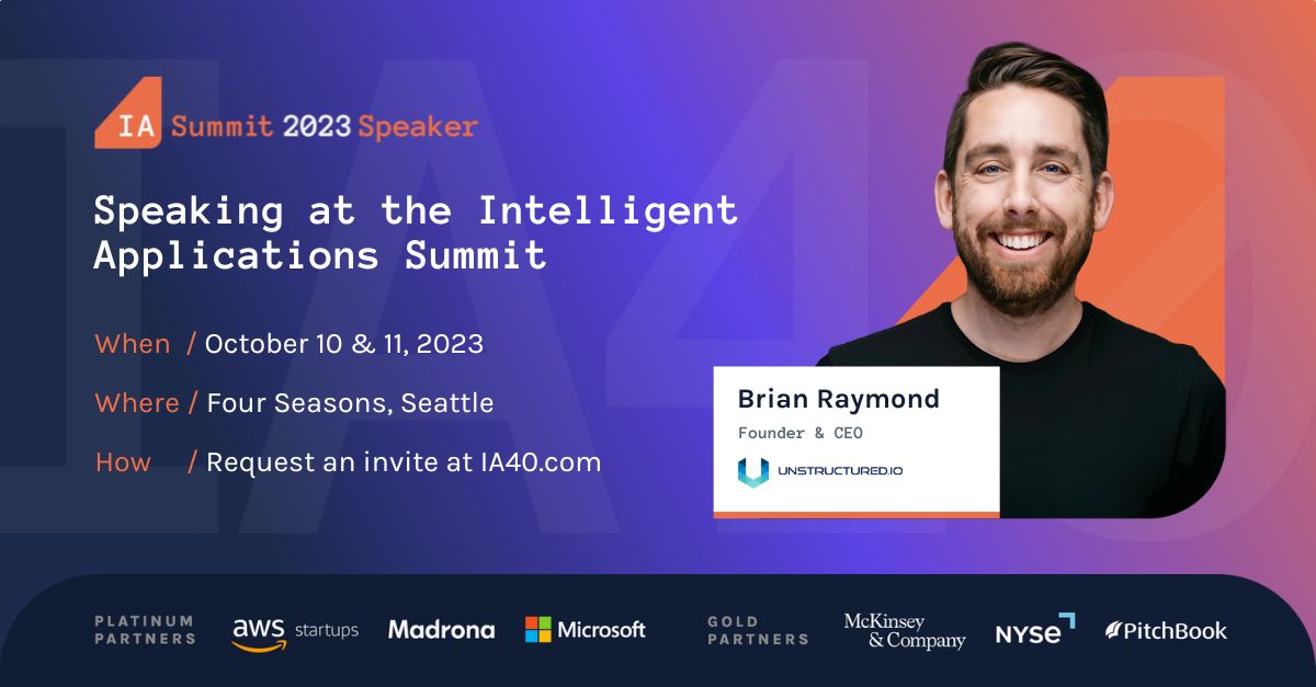 Brian S. Raymond on Unstructured's mission at IA Summit | unstructured ... Brian S. Raymond on Unstructured's mission at IA Summit | unstructured ...