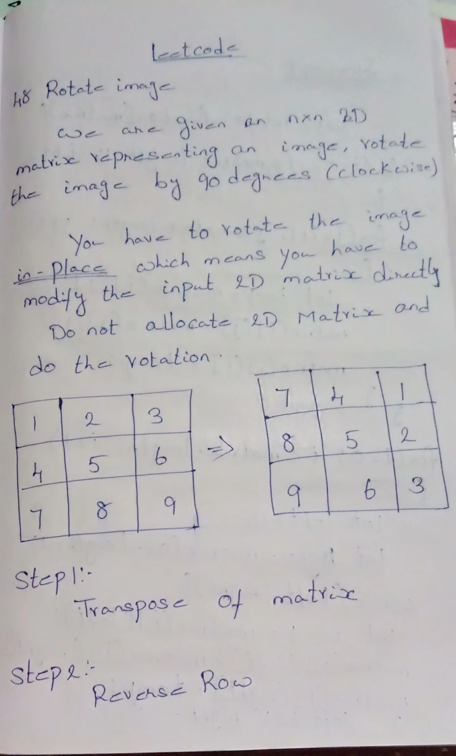 Rotate image leetcode problem -48 | Benazir I Rotate image leetcode problem -48 | Benazir I