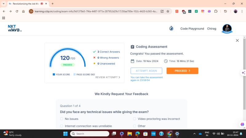 Chirag Sahani on LinkedIn: #nxtwave #arraysprint #perfectscore #arrays ... Chirag Sahani on LinkedIn: #nxtwave #arraysprint #perfectscore #arrays ...