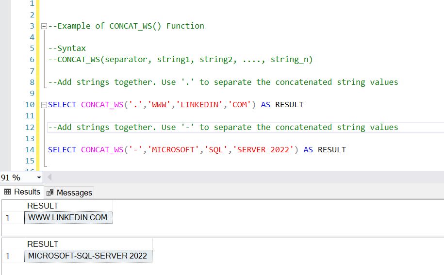 Learn about CONCAT_WS function in SQL | Shivanand Bharadhi posted on ... Learn about CONCAT_WS function in SQL | Shivanand Bharadhi posted on ...