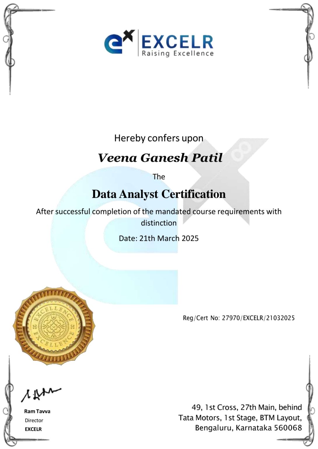 #data_analyst #excelr | Veena Patil #data_analyst #excelr | Veena Patil
