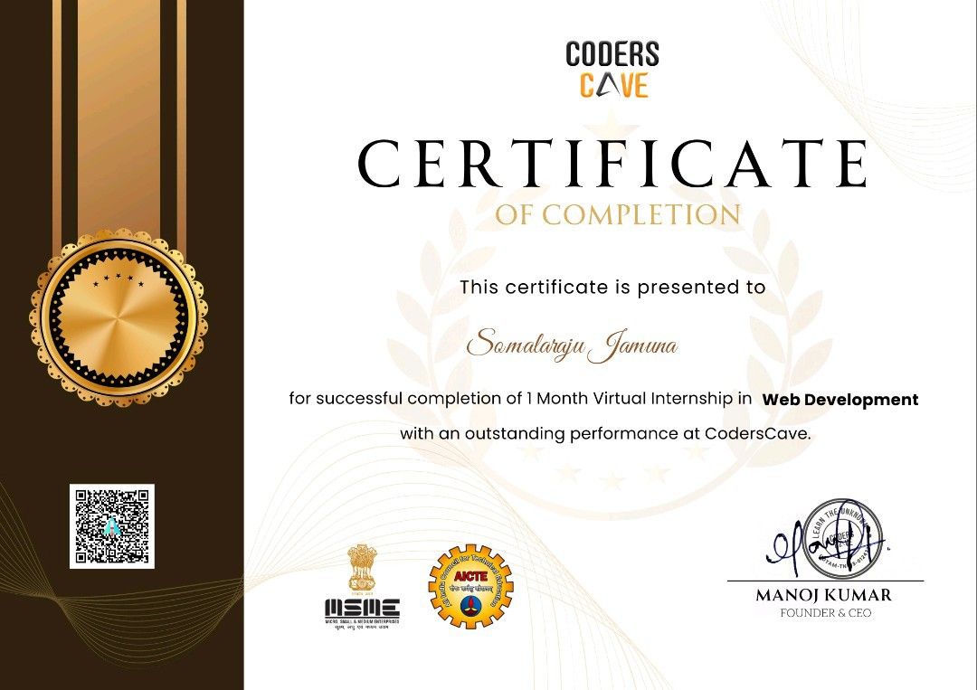 Somalaraju Jamuna on LinkedIn: #coderscave #webdevelopment #intenship # ... Somalaraju Jamuna on LinkedIn: #coderscave #webdevelopment #intenship # ...