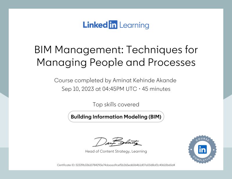 Aminat Kehinde Akande EIT on LinkedIn: Certificate of Completion Aminat Kehinde Akande EIT on LinkedIn: Certificate of Completion
