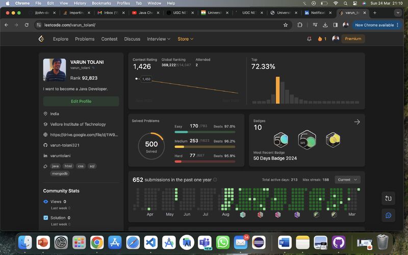 Varun Tolani on LinkedIn: Successfully solved 500 problems in Leetcode ... Varun Tolani on LinkedIn: Successfully solved 500 problems in Leetcode ...