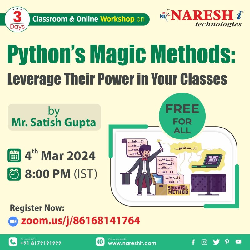 Learn Python's Magic Methods with Mr.Satish Gupta | Software Courses ... Learn Python's Magic Methods with Mr.Satish Gupta | Software Courses ...