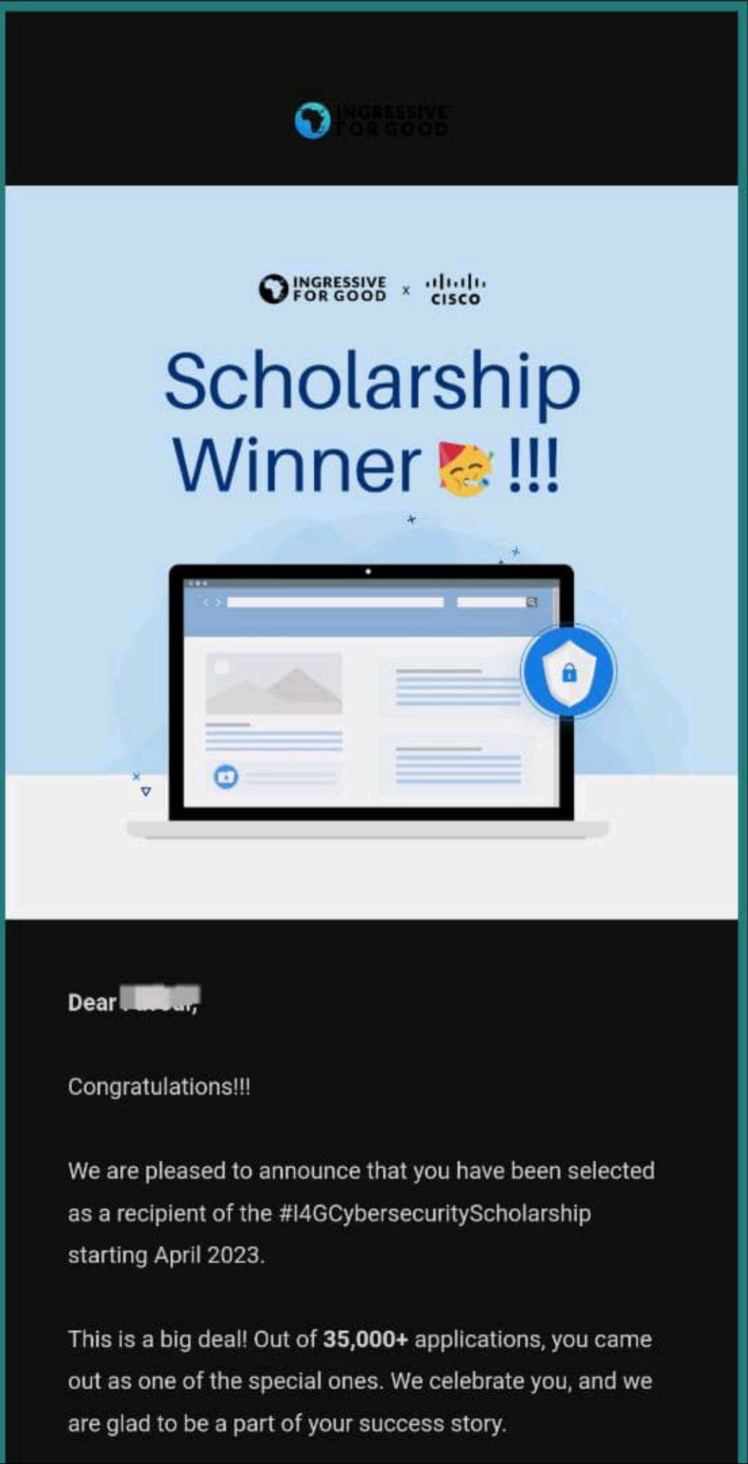 Nuchi Gogo on LinkedIn: #i4gcybersecurityscholarship #cybersecurity # ... Nuchi Gogo on LinkedIn: #i4gcybersecurityscholarship #cybersecurity # ...