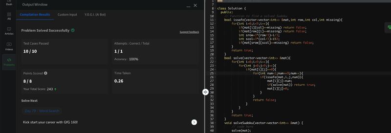 #dsa #day58 #geeksforgeeks #sudokusolver #backtracking #problemsolving ... #dsa #day58 #geeksforgeeks #sudokusolver #backtracking #problemsolving ...