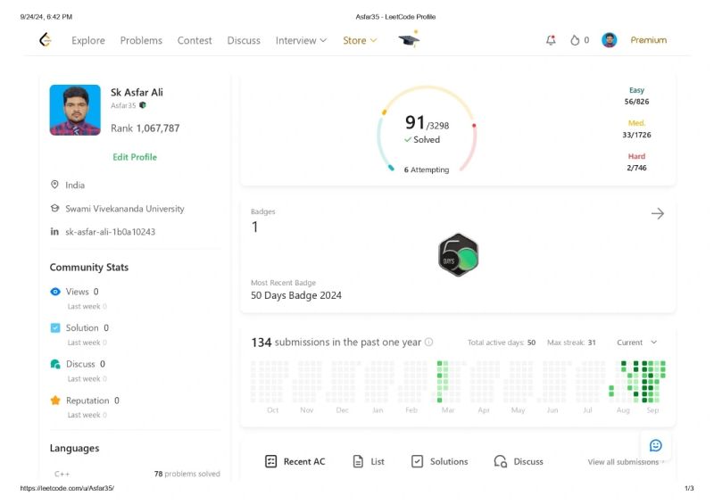 Sk Asfar Ali on LinkedIn: #dsa #problemsolving #consistency #leetcode # ... Sk Asfar Ali on LinkedIn: #dsa #problemsolving #consistency #leetcode # ...
