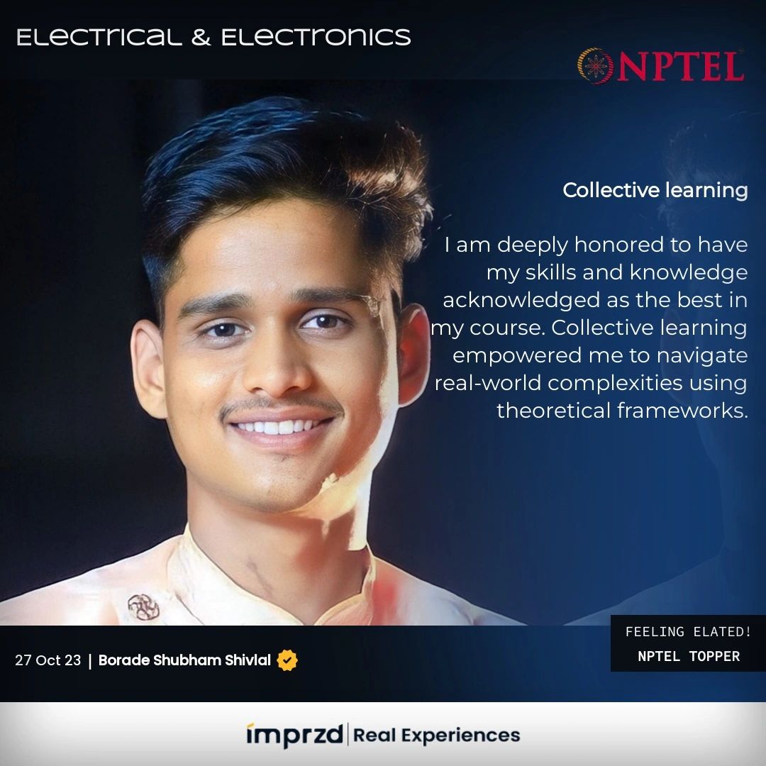 Shubham Borade on LinkedIn: NPTEL 馃敟馃敟馃敟 Shubham Borade on LinkedIn: NPTEL 馃敟馃敟馃敟