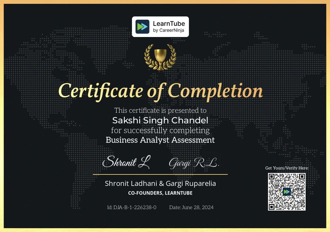 #certificateofcompletion #businessanalyst #certificate | Sakshi Singh ... #certificateofcompletion #businessanalyst #certificate | Sakshi Singh ...