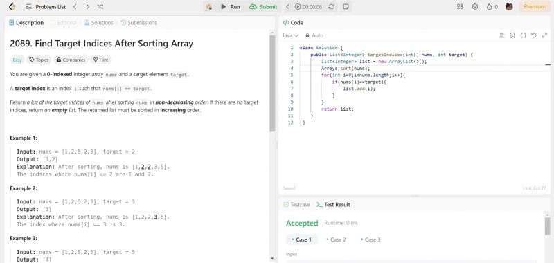 Coding Challenge day no -16: Find target indices after sorting | Md ... Coding Challenge day no -16: Find target indices after sorting | Md ...