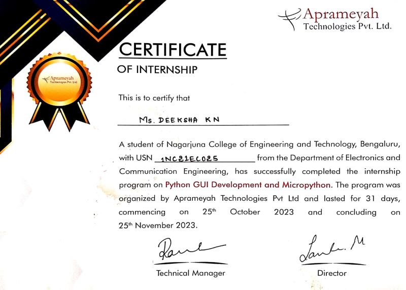 Learnt Python GUI development and MicroPython projects from Aprameyah ... Learnt Python GUI development and MicroPython projects from Aprameyah ...