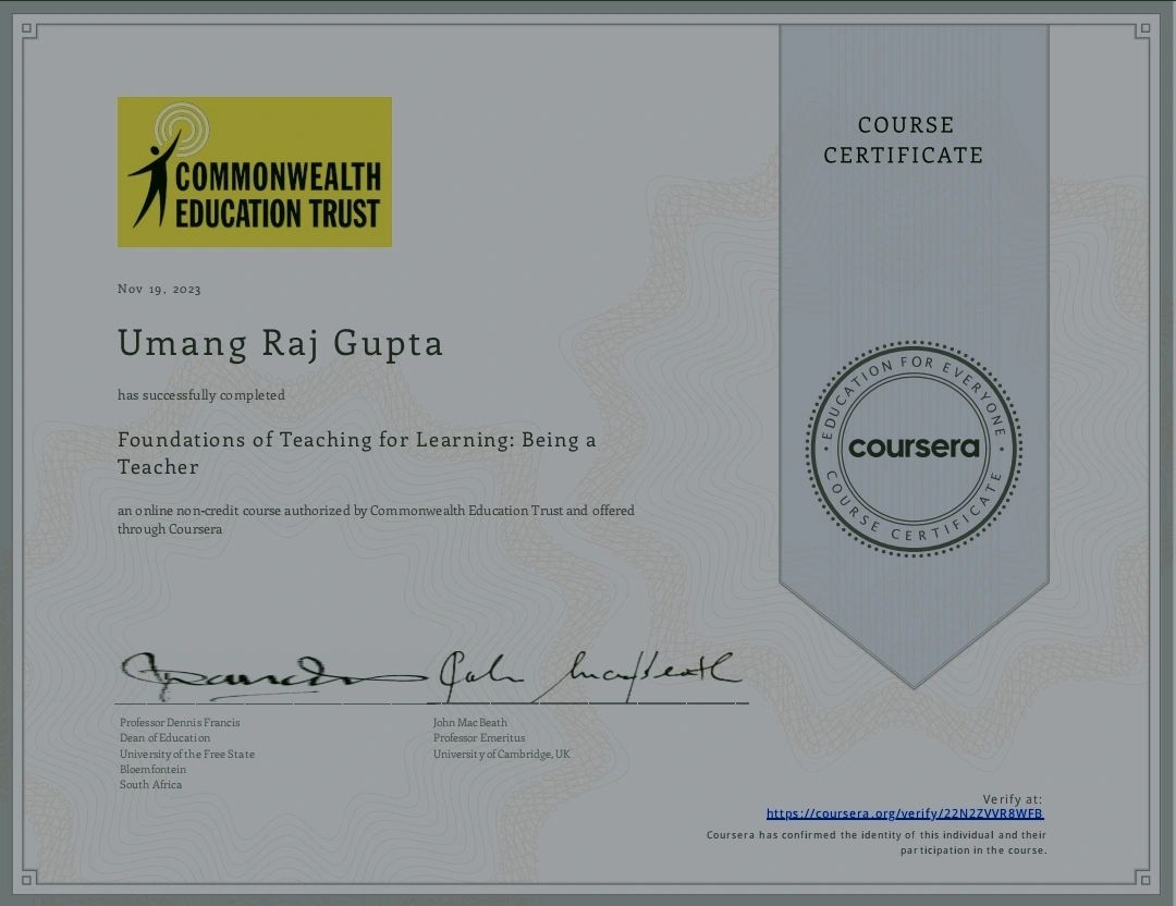 Umang Raj Gupta on LinkedIn: #teaching #learning # ... Umang Raj Gupta on LinkedIn: #teaching #learning # ...