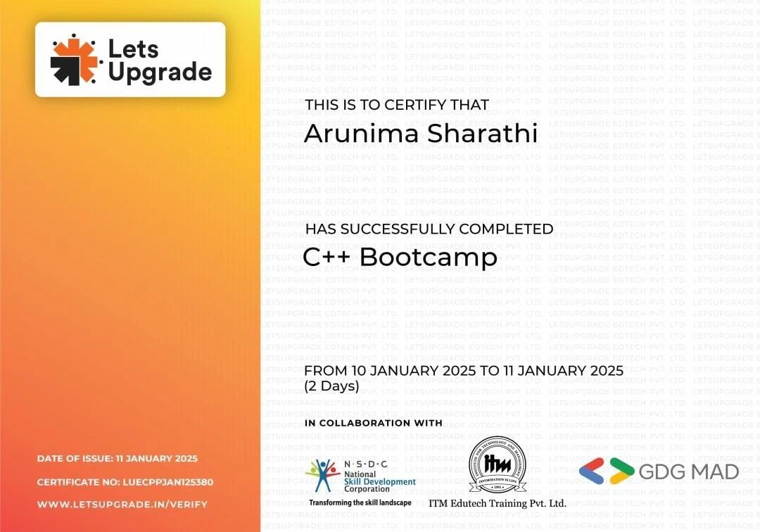 Arunima Sharathi on LinkedIn: #codingbootcamp #cplusplus # ... Arunima Sharathi on LinkedIn: #codingbootcamp #cplusplus # ...